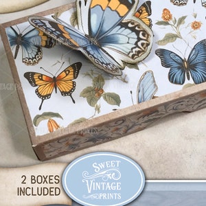Printable Boxes Butterflies | Vintage Butterfly Gift Box Set | DIY ...