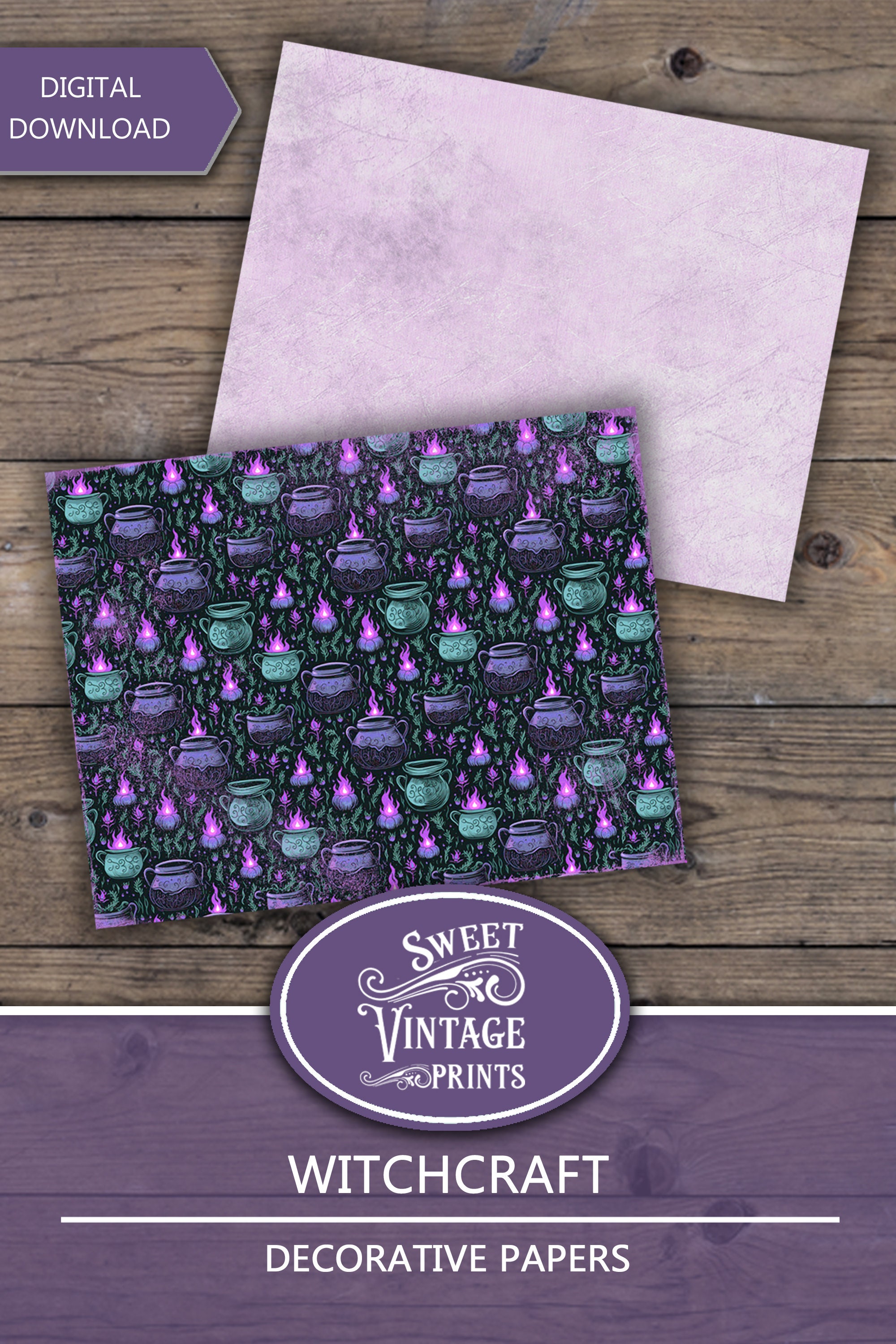 Witch Printable Papers Witch Junk Journal Halloween Digital - Etsy