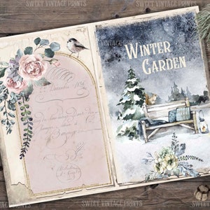 Winter Garden Journal Pages, Magic Winter Junk Journal, Snow Junk ...