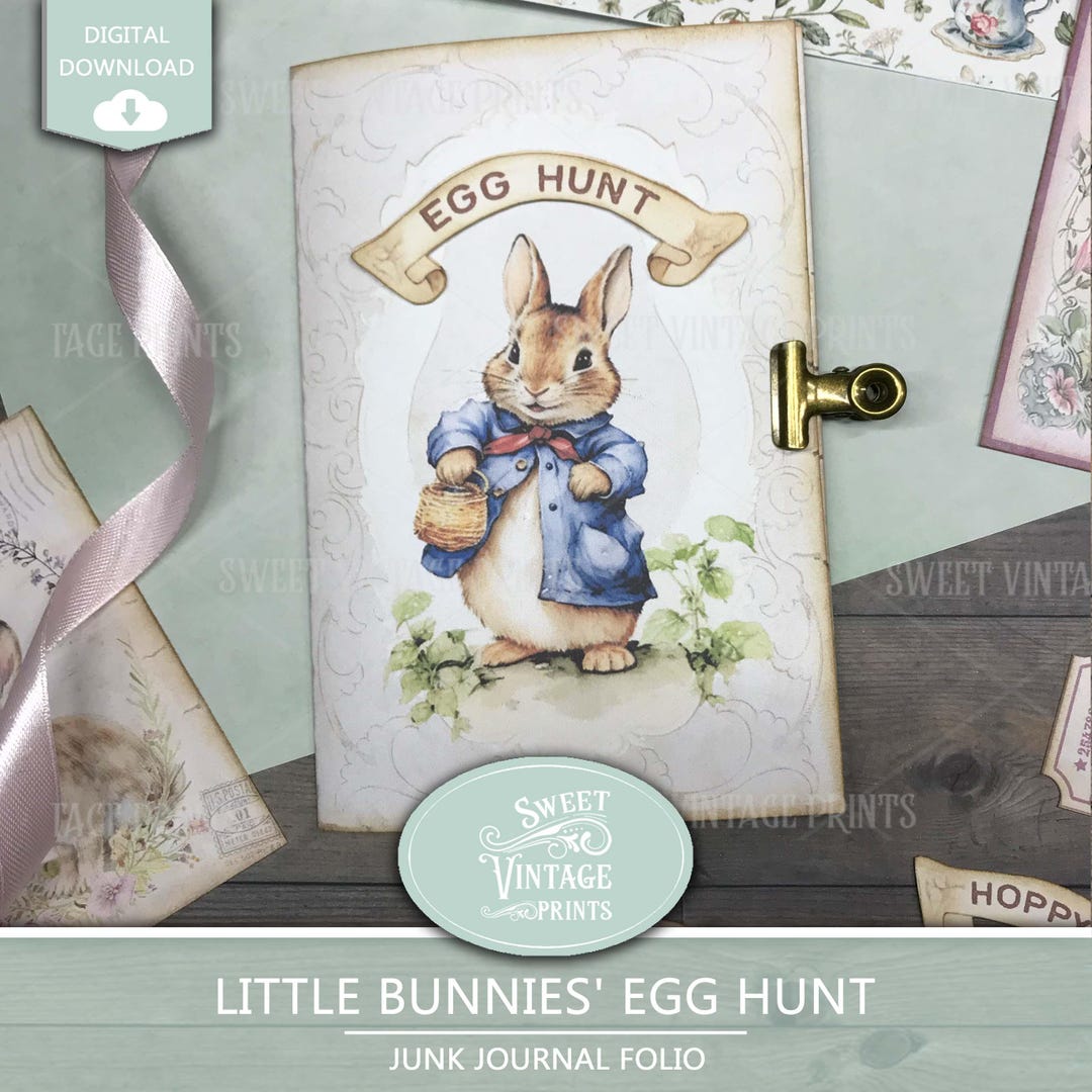 Printable Easter Junk Journal Folio | Little Bunnies' Egg Hunt Folio ...