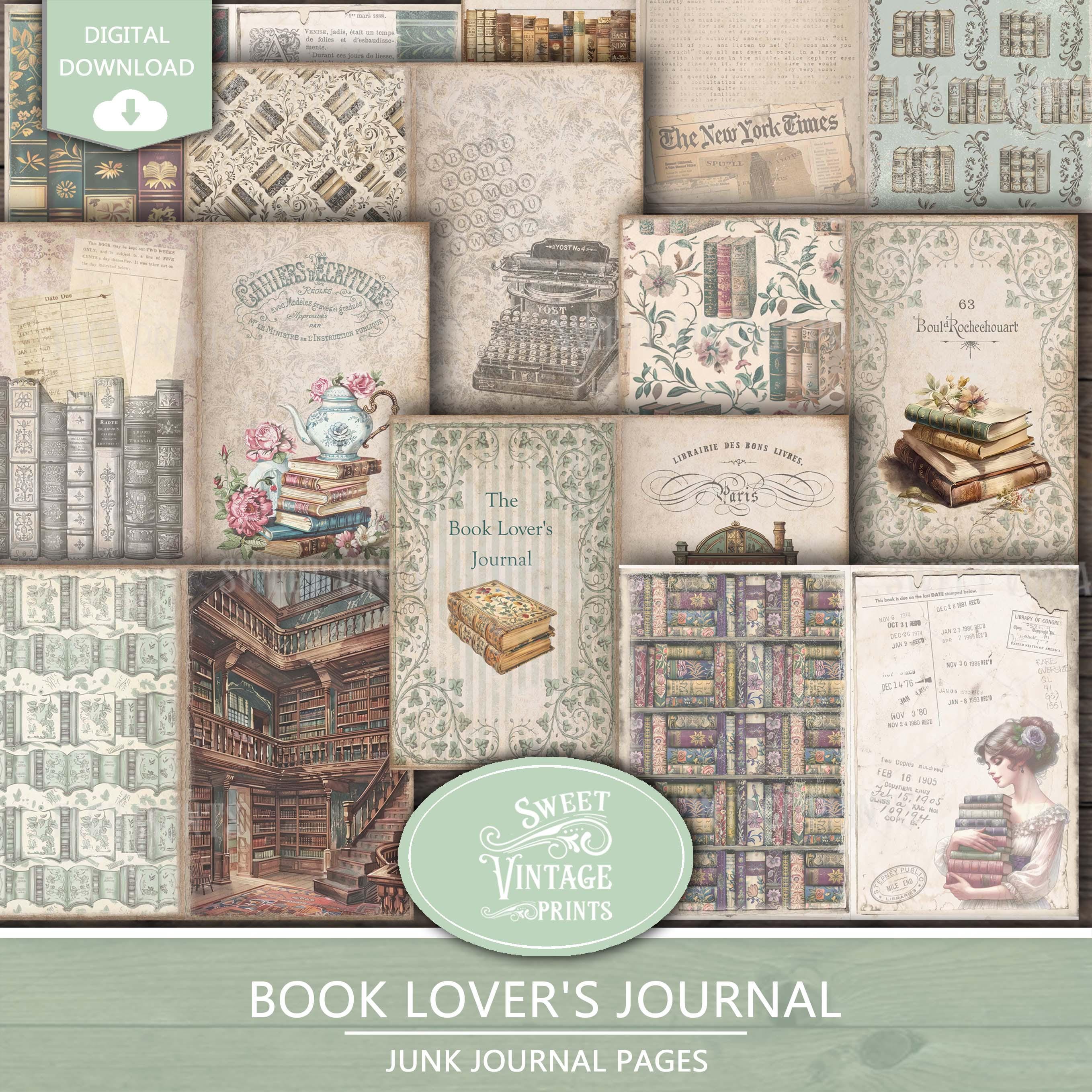 Book Lovers Junk Journal Pages | Reading Printables | Library Junk ...