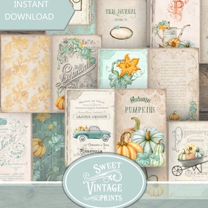 Autumn Pumpkins Journal Pages, Autumn Junk Journal Pages, Pumpkin ...