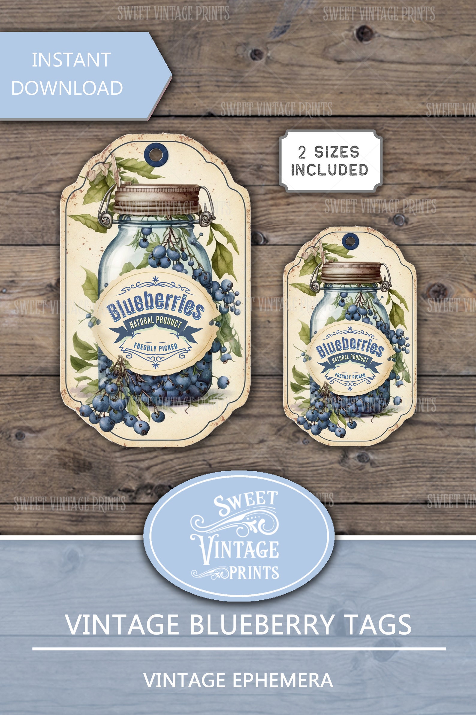 Vintage Blueberry Ephemera Tags Blueberry Labels Blueberry - Etsy