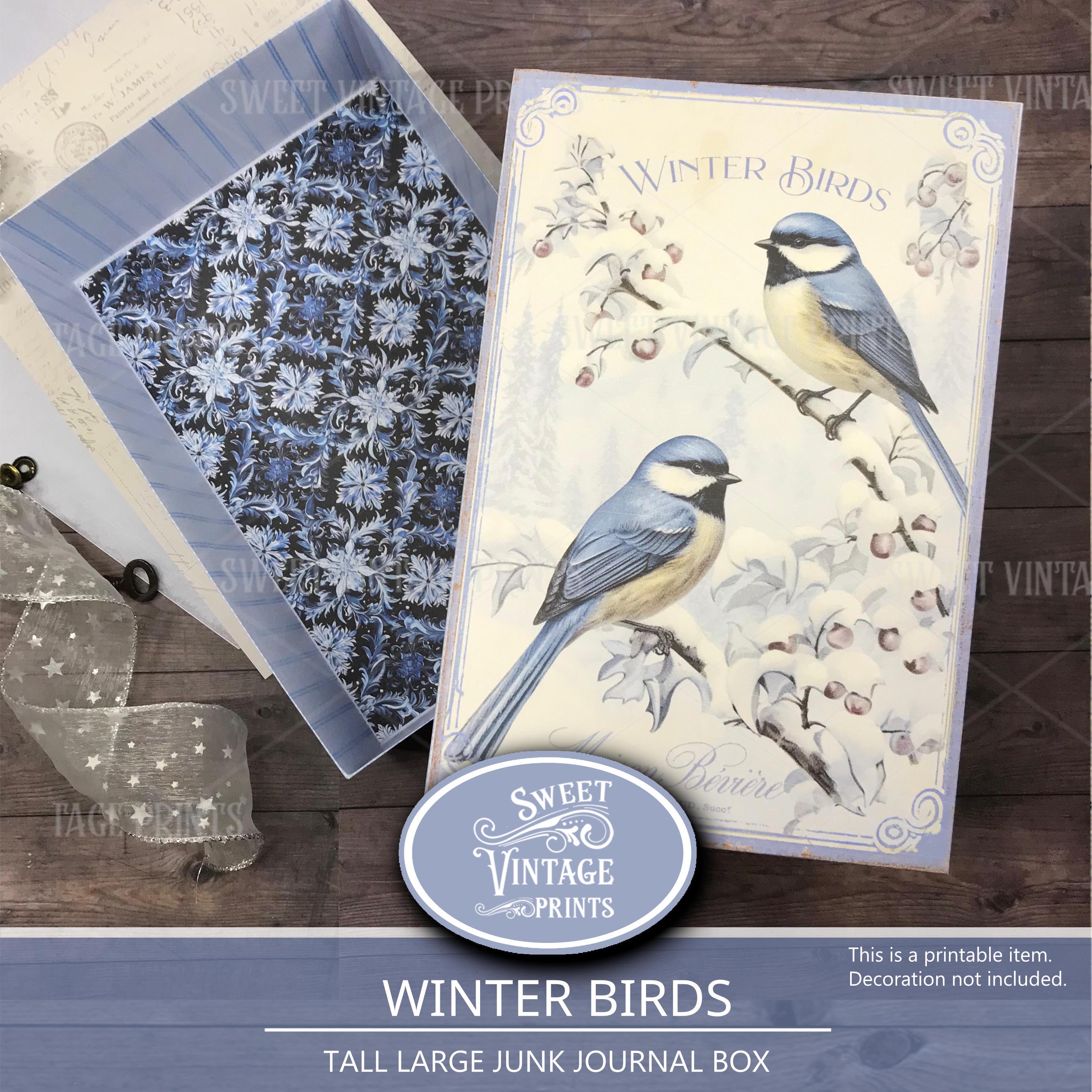 Winter Birds Tall Gift Box Printable | DIY Gift Case | Holiday Box ...