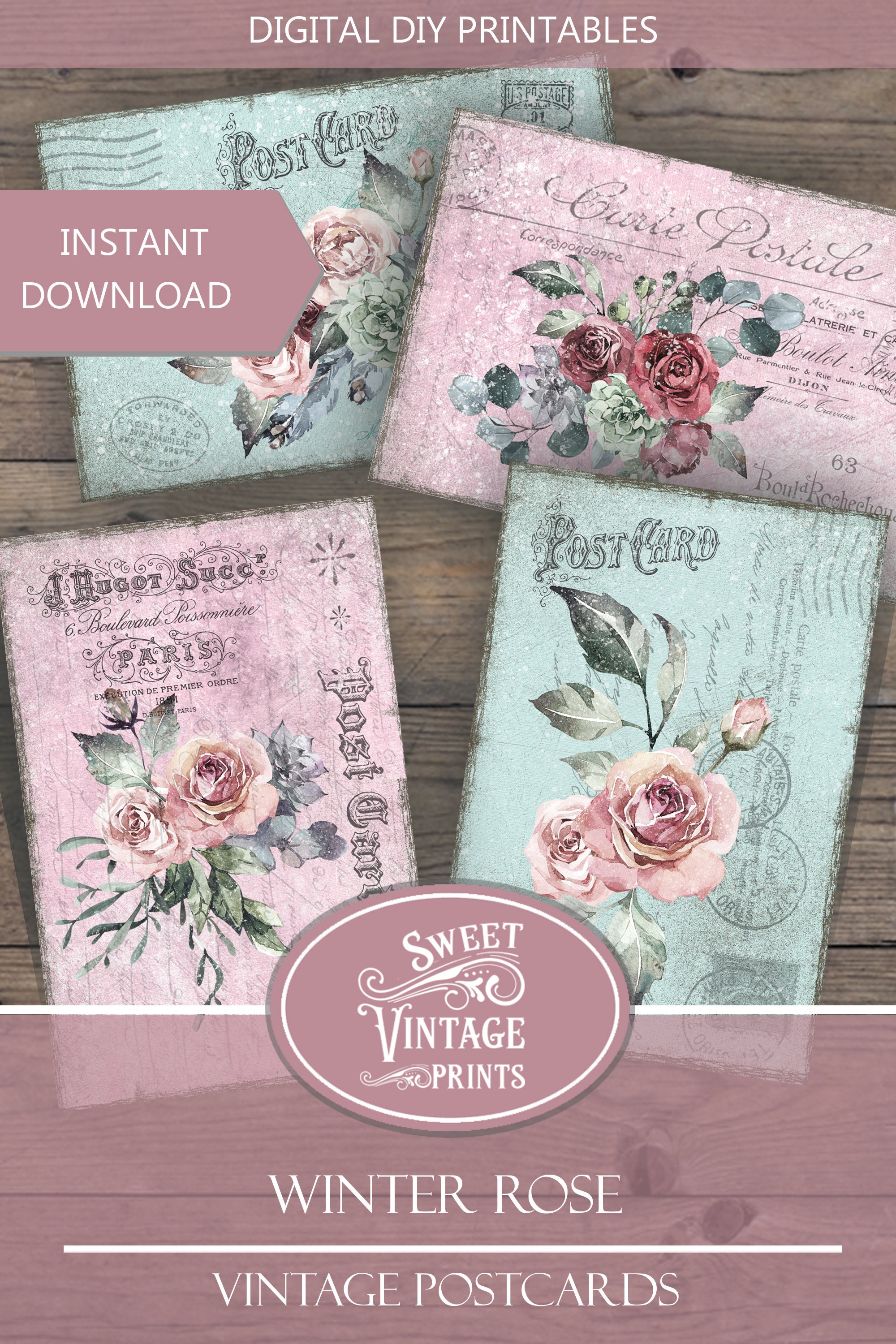 The Winter Rose Junk Journal BUNDLE Winter Junk Journal Rose - Etsy