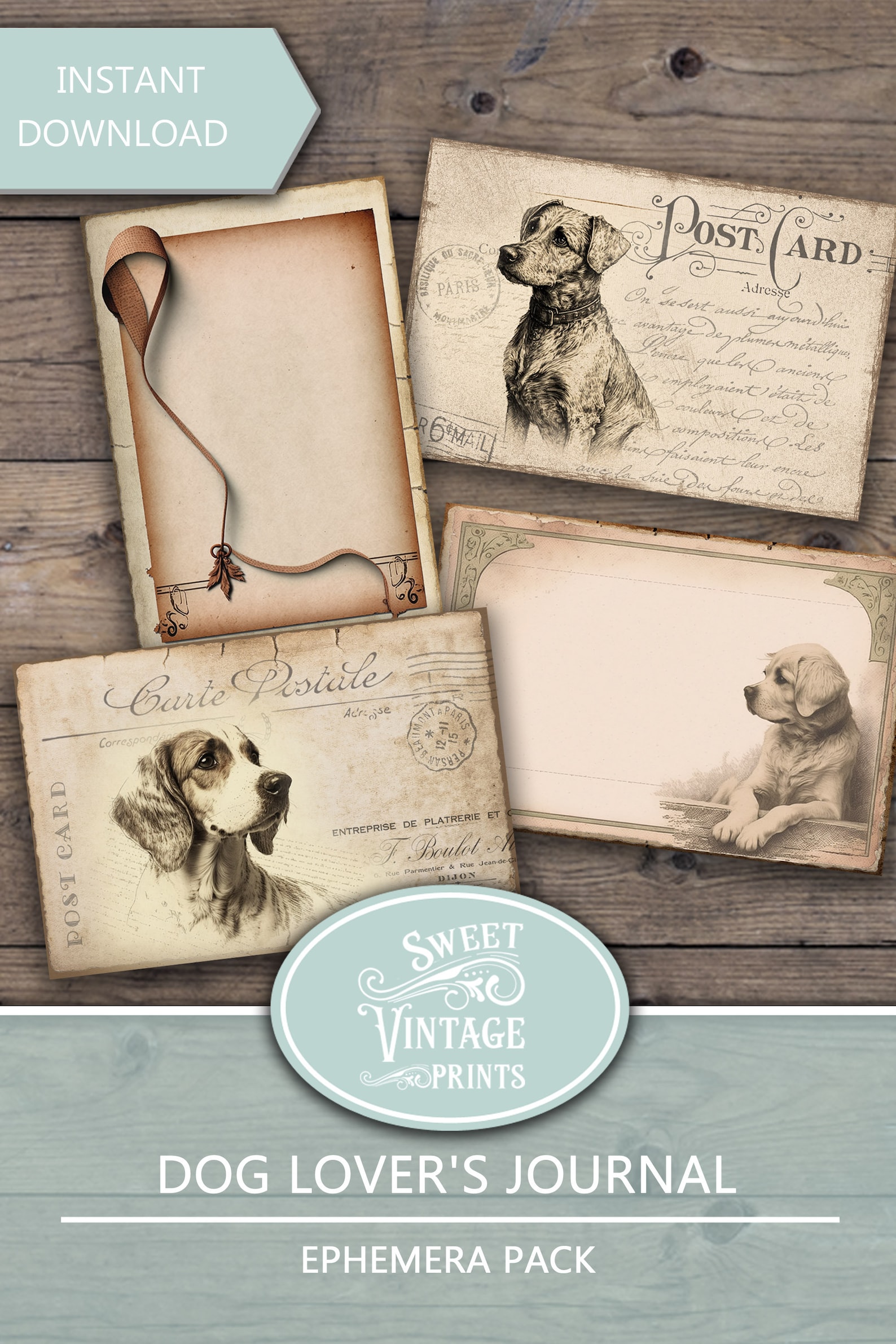 The Dog Lover's Junk Journal BUNDLE, Dog Junk Journal Kit, Doggy Junk ...