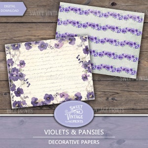 Violets & Pansies Junk Journal, Printable Spring Junk Journal, Violets ...