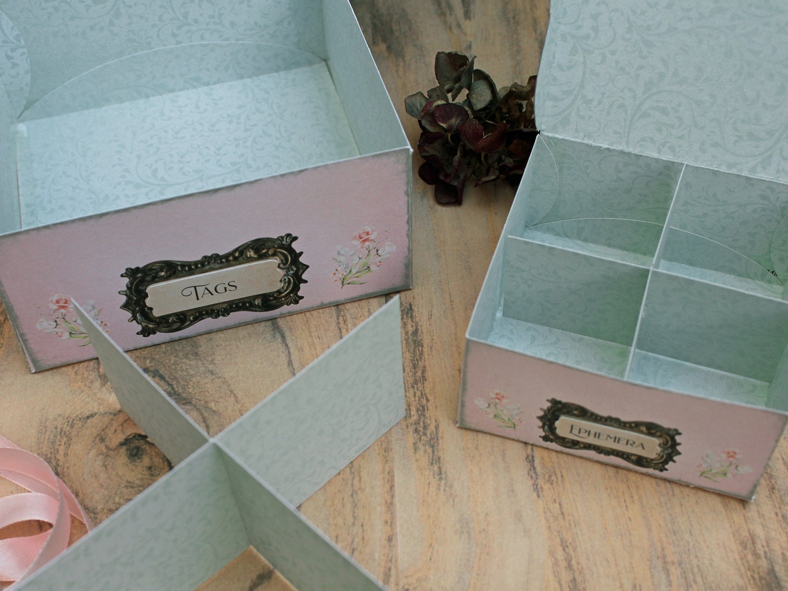 Vintage Rose Box Set of 2 Sizes Printable Shabby Roses | Etsy