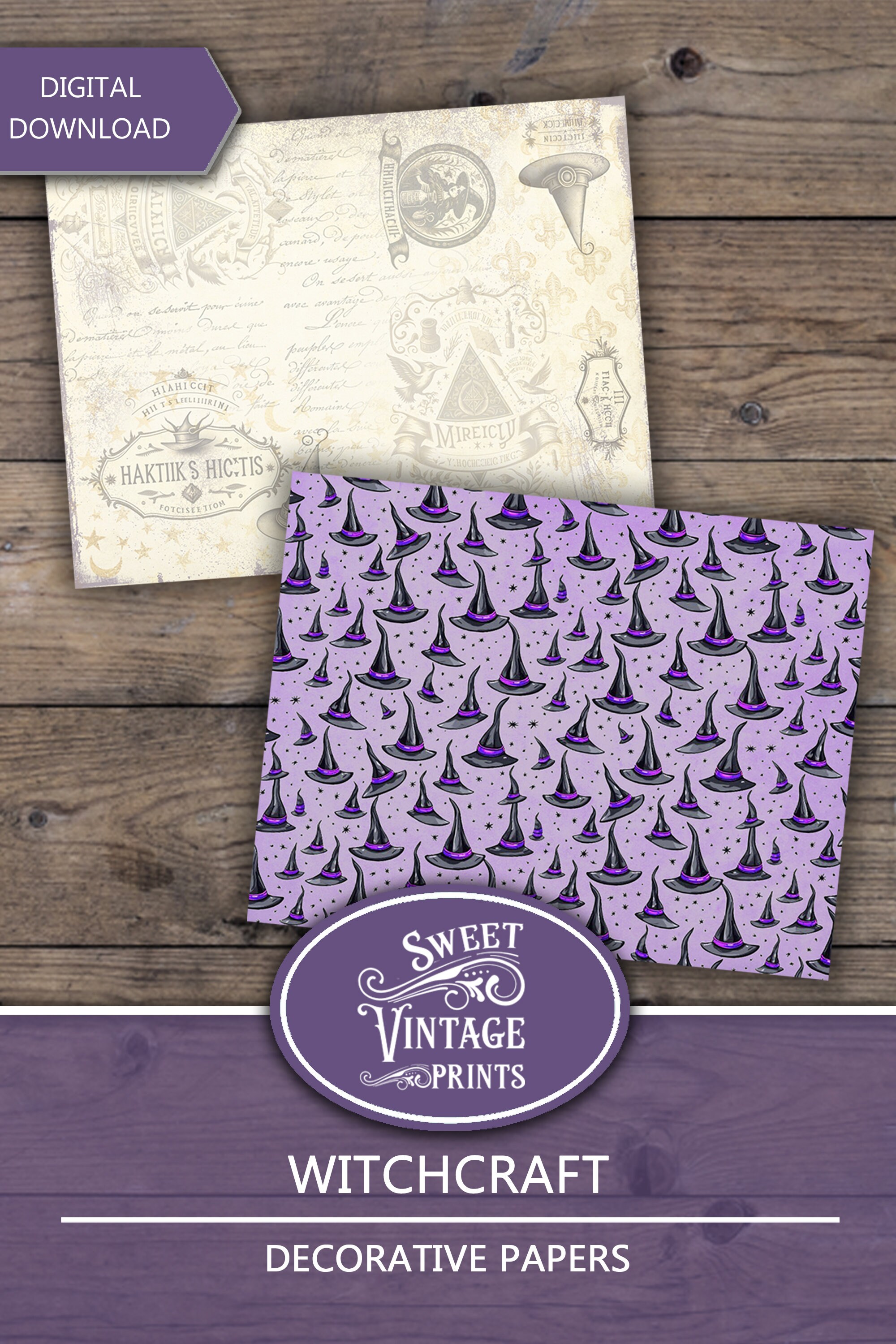 Witch Printable Papers Witch Junk Journal Halloween Digital - Etsy