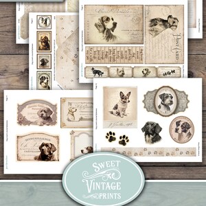 Dog Lover's Journal Ephemera Pack, Dog Junk Journal Kit, Dog Journal ...