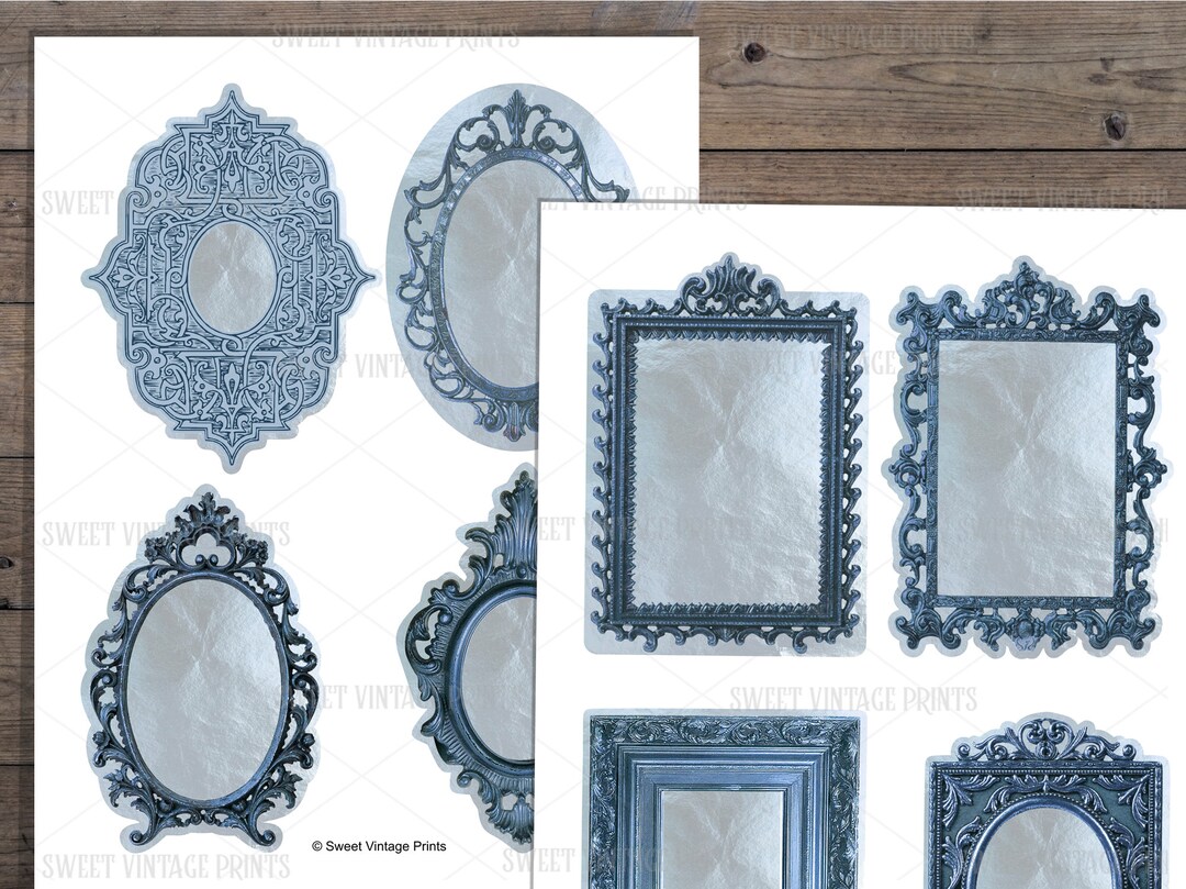 Vintage French Frames, French Blue, Vintage Frames, Junk Journal ...