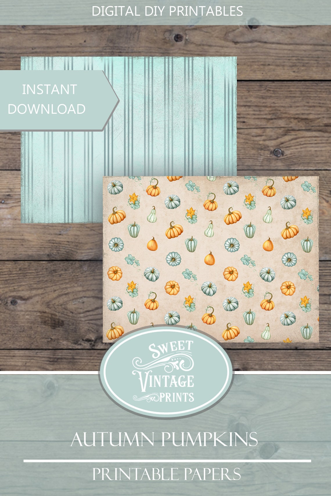 Autumn Pumpkins Digital Paper Pack Autumn Junk Journal - Etsy