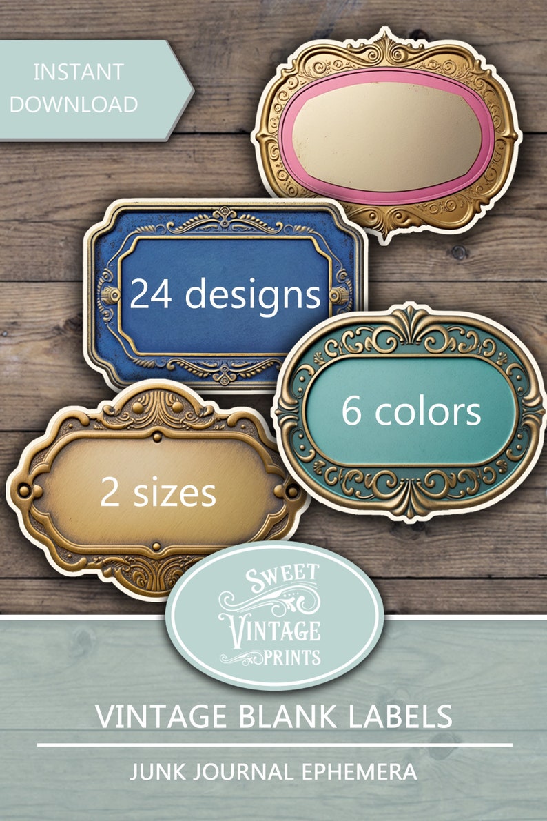 Vintage Blank Labels Vintage Metal Labels Junk Journal - Etsy