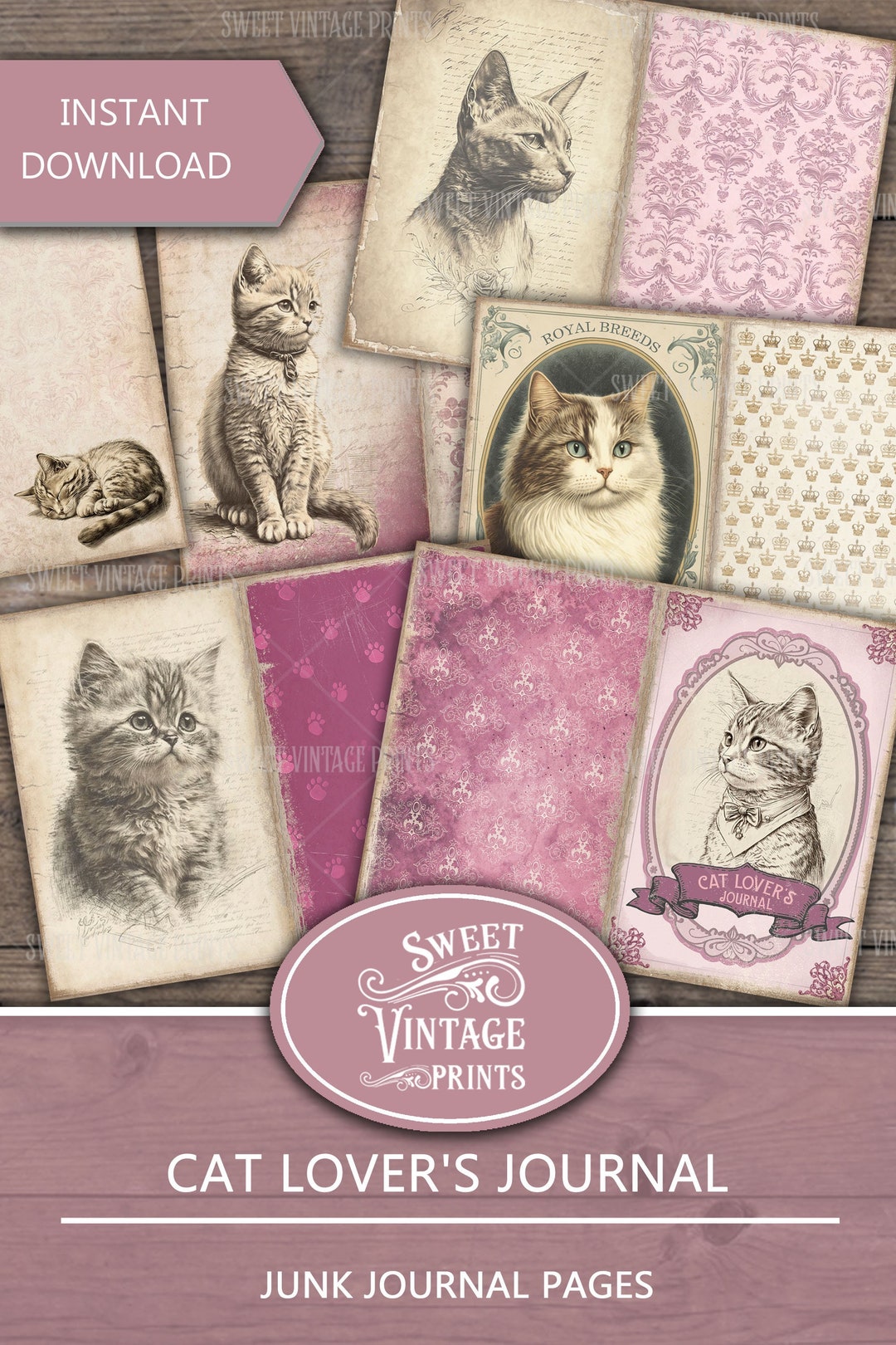 Cat Lover's Journal, Cat Junk Journal Pages, the Cat Lovers Journal ...