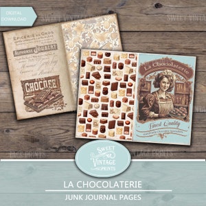 Chocolate Junk Journal Pages | Sweets Printables | Vintage Chocolate ...