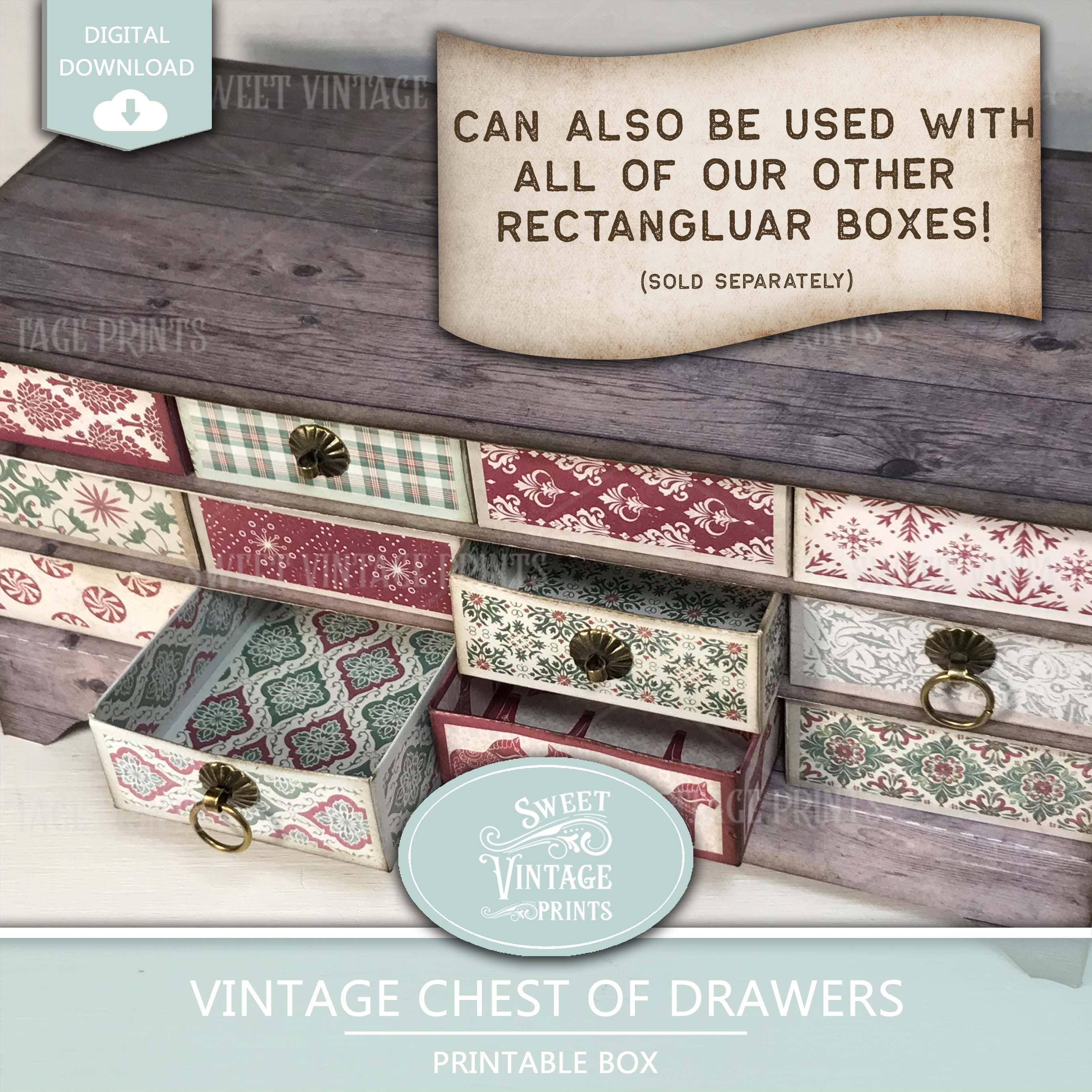 Printable Chest of Drawers | Vintage Drawer Box DIY | Papercraft ...