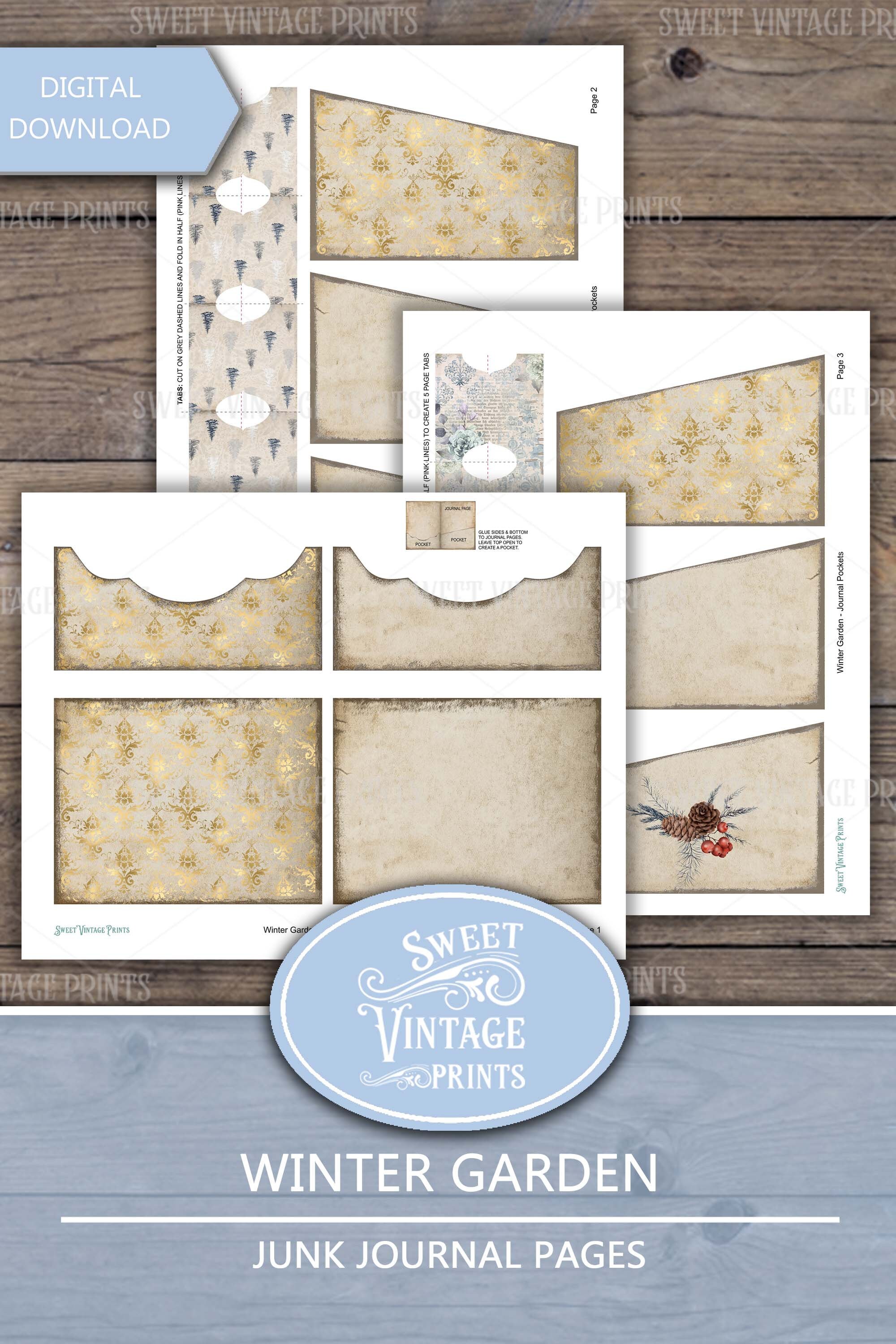 Winter Garden Journal Pages, Magic Winter Junk Journal, Snow Junk ...