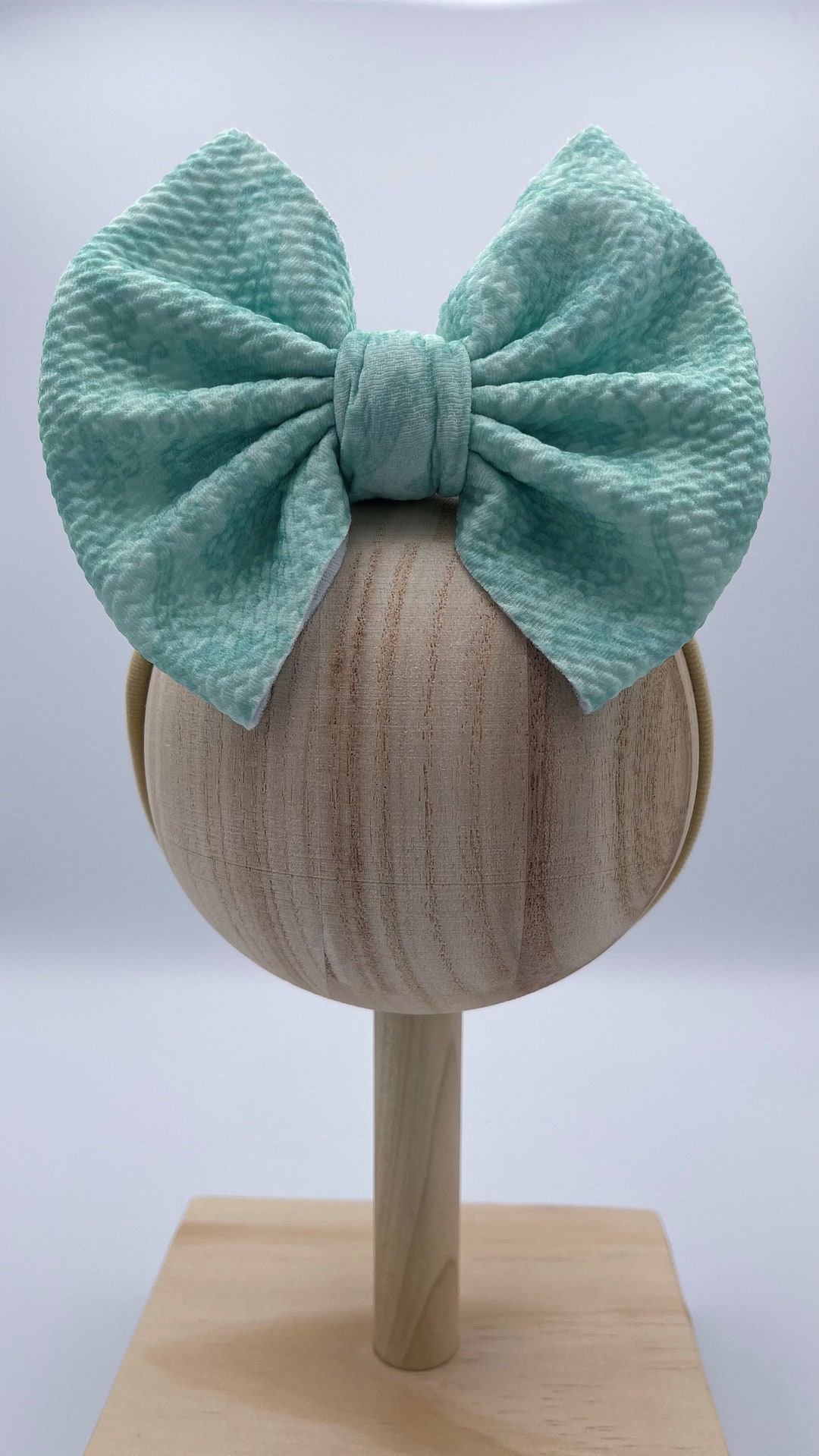 Mint Headwrap, Mint Print Headwrap, Mint Bow, Cute Mint Bow, Minty Bow ...