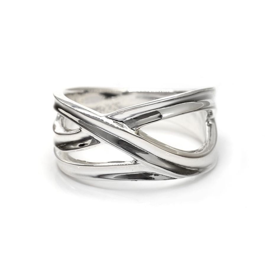 Sterling silver crossover ring | Etsy