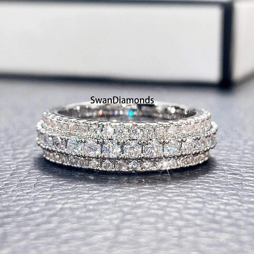 Lab Grown Diamond Wedding Band, Anniversary Gift, Round Diamond Band ...