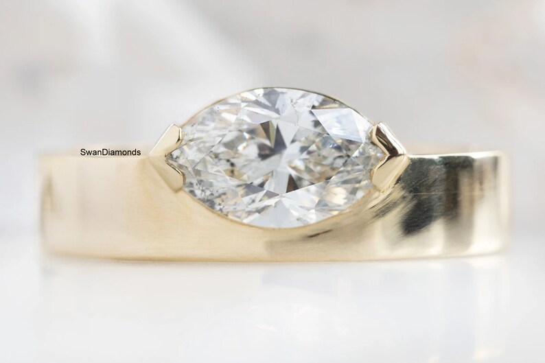 Solitaire Ring 14K Solid Yellow Gold V Shape Prong Ring - Etsy