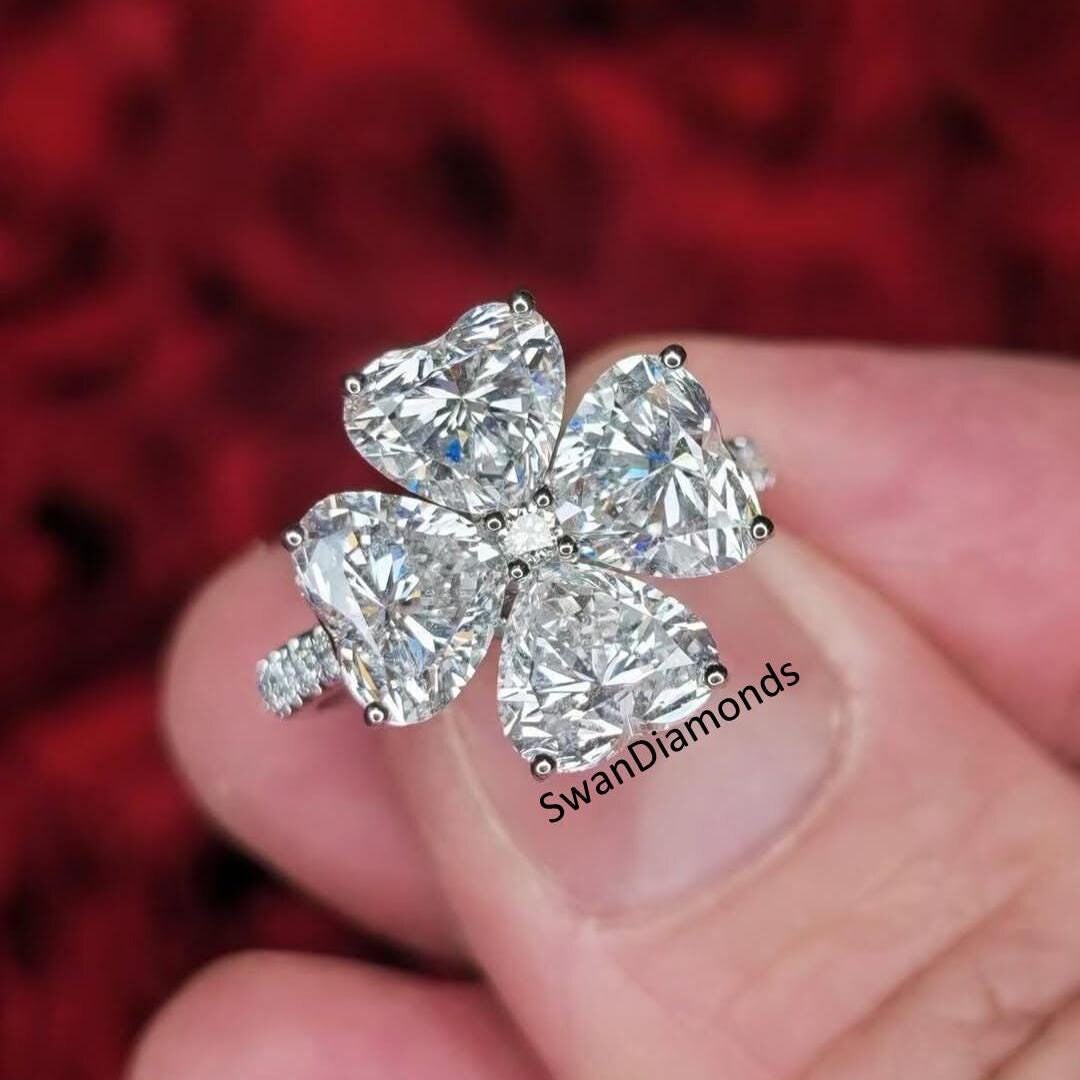 Beautiful Symbol of Love Ring, 5 MM Heart Shape Moissanite Diamond ...