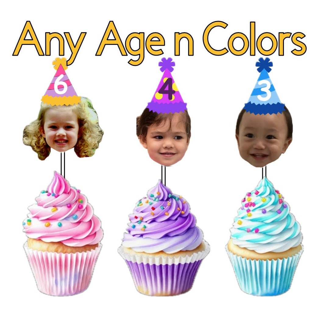 Custom Face Cupcake Toppers With Without Hats Birthday Bachelorette ...