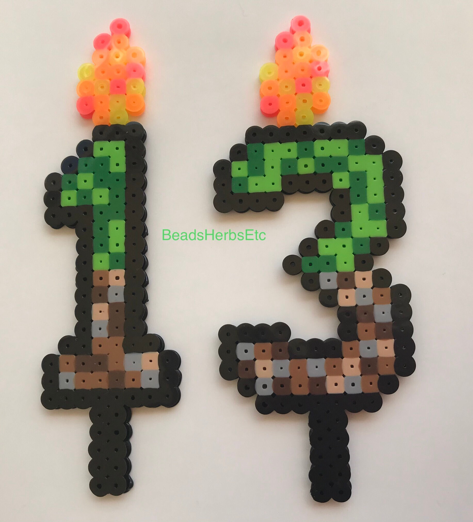 Mine Craft Inspired Birthday Cake Toppers Cupcake Desk Decors Fan ...