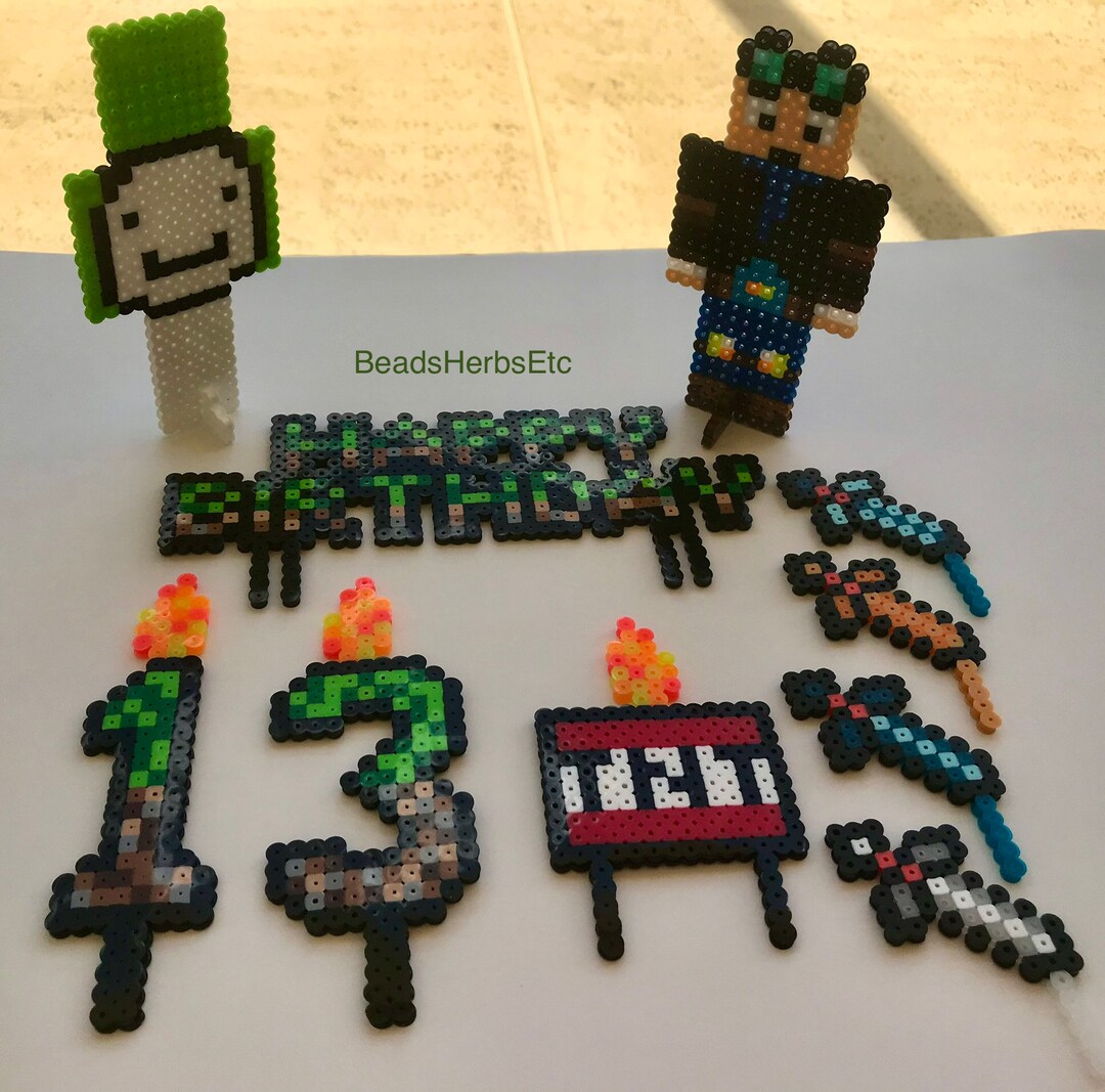 Mine Craft Inspired Birthday Cake Toppers Cupcake Explorator - Etsy