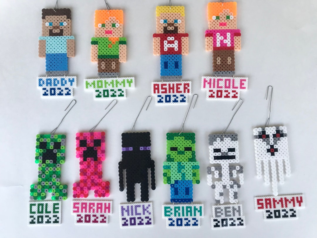 Minecraft Family Characters Custom Name Personalized Ornaments Holiday ...