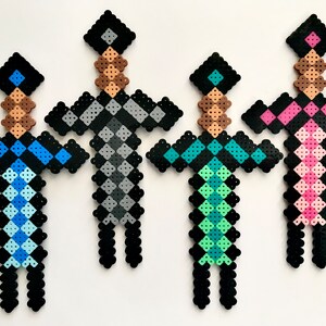 Minecraft Inspired Sword Cake Topper Diamond Blue Gray Pink Teal ...