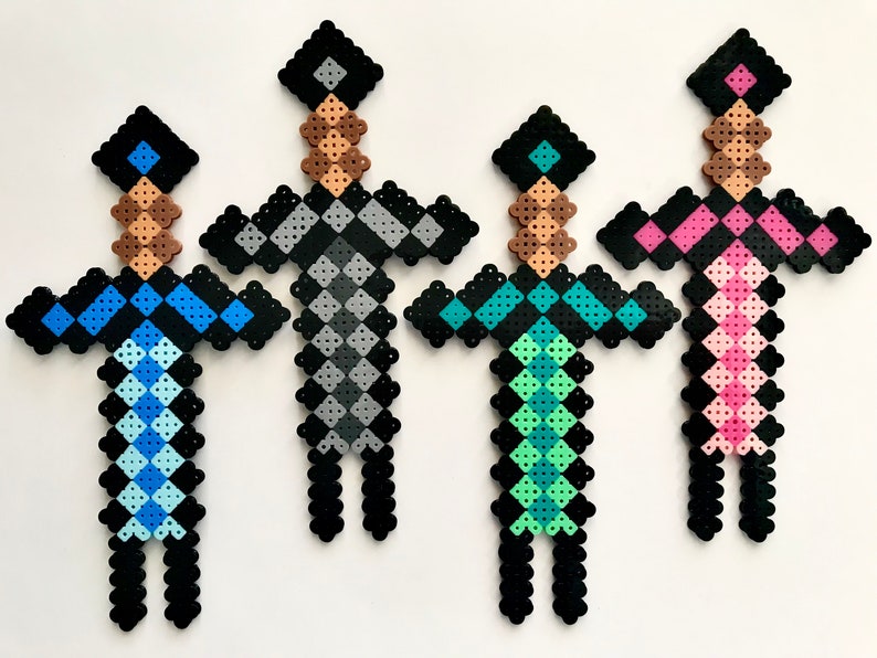 Minecraft Inspired Sword Cake Topper Diamond Blue Gray Pink - Etsy