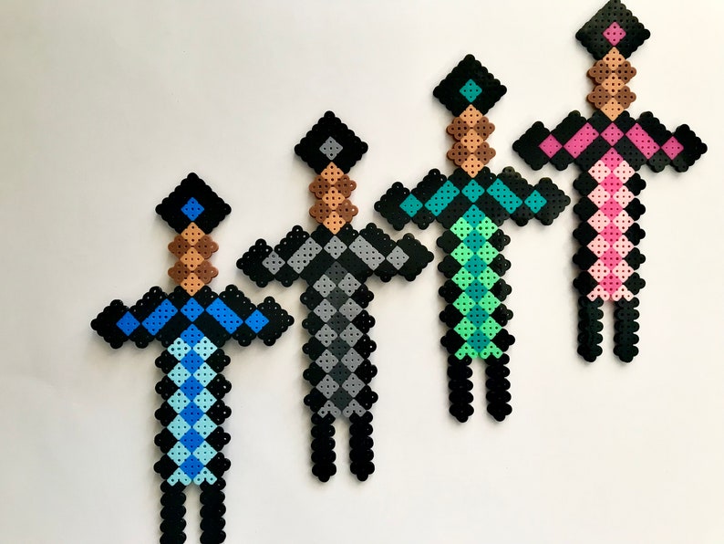 Minecraft Inspired Sword Cake Topper Diamond Blue Gray Pink - Etsy