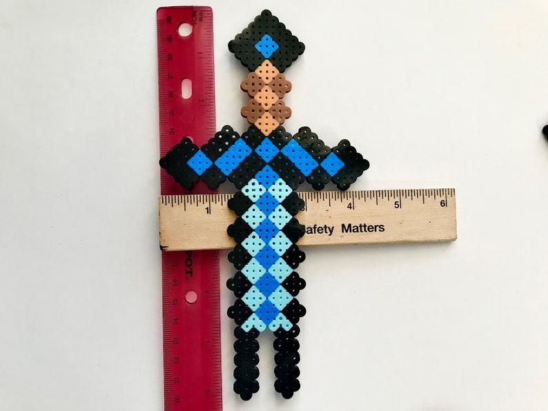 Minecraft Inspired Sword Cake Topper Diamond Blue Gray Pink Teal ...