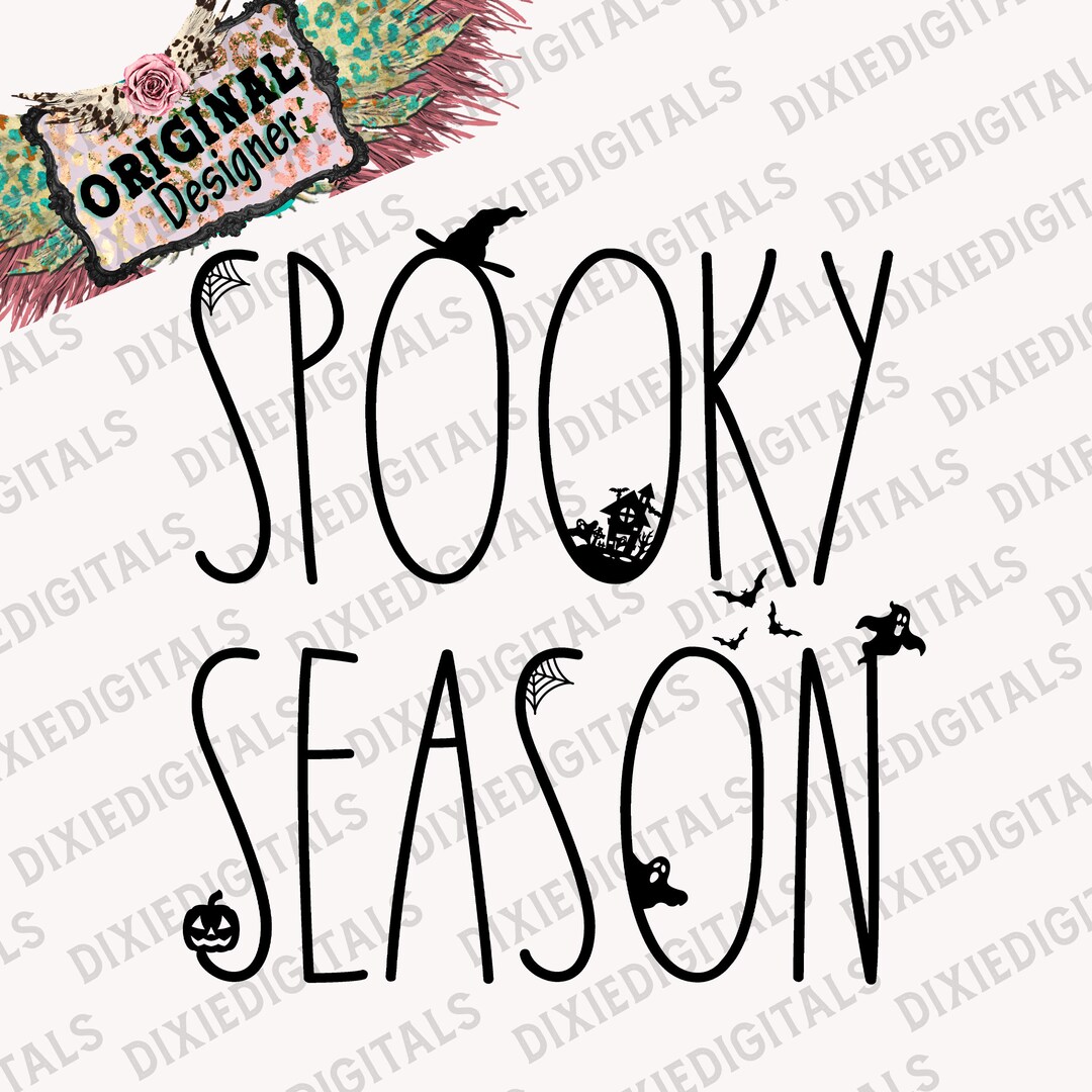 Spooky Season Font Deco ~ Original Designer ~ Halloween Sublimation PNG Download ~ Clipart ...