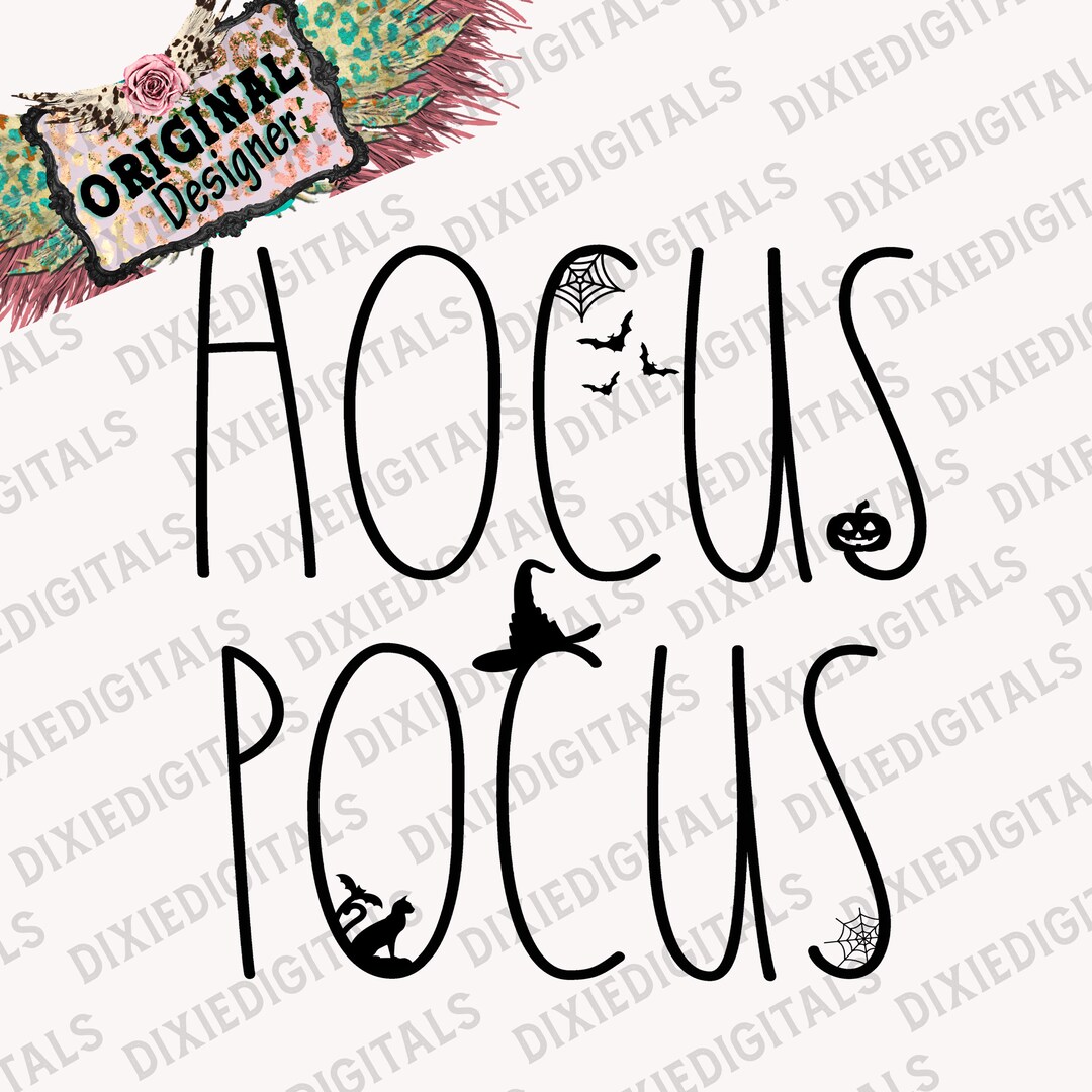Hocus Pocus Font Deco ~ Original Designer ~ Halloween Sublimation PNG ...