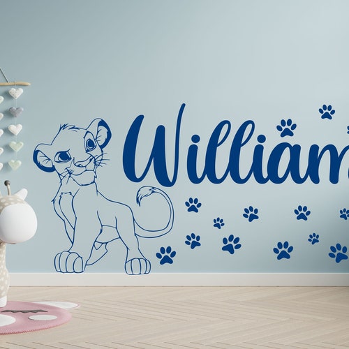 Personalized Simba Lion King Wall Decal Custom Name Poster Boy - Etsy
