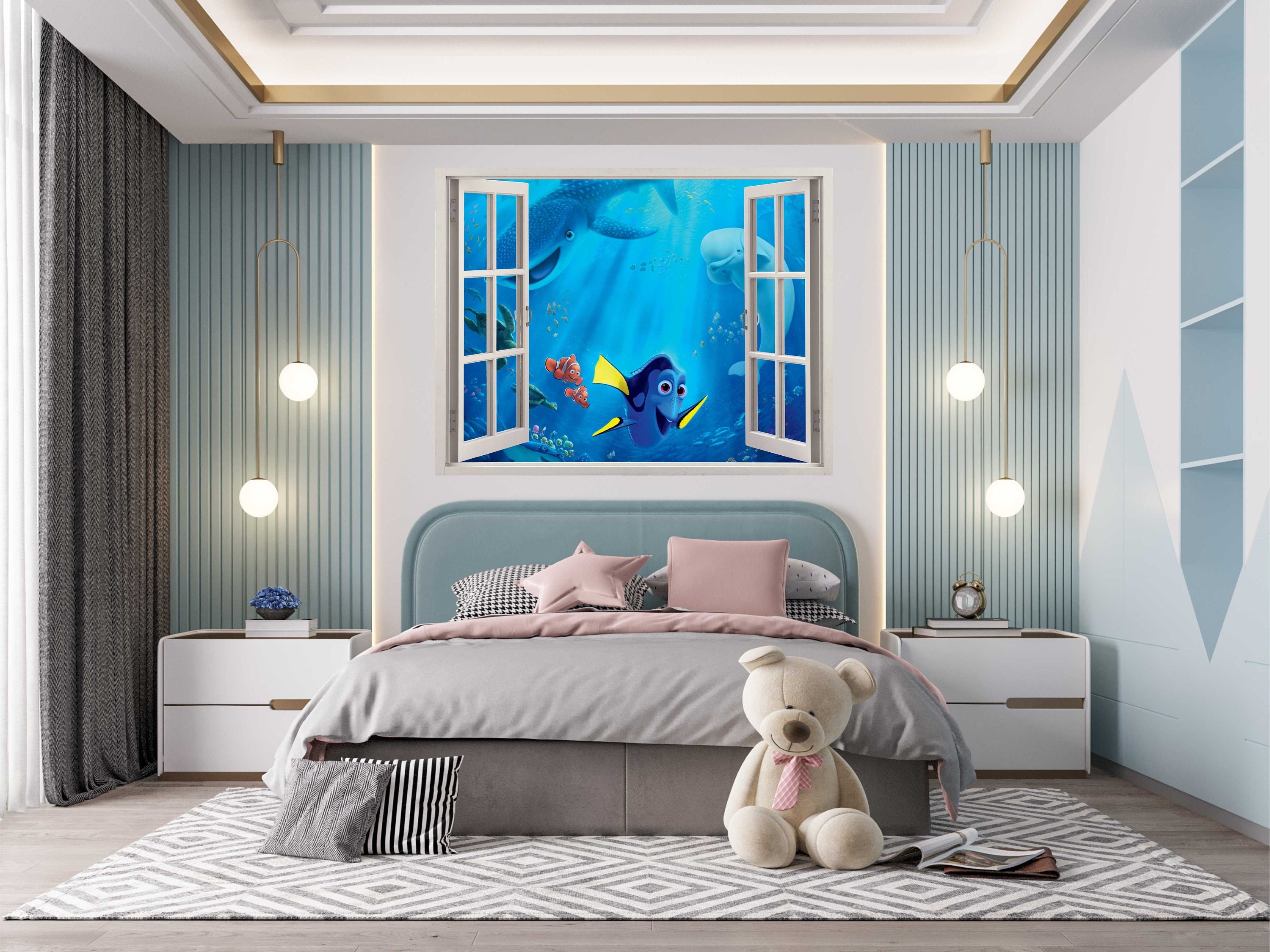 Finding Nemo 3D Wallpaper Decal Movie Disneywindow View - Etsy