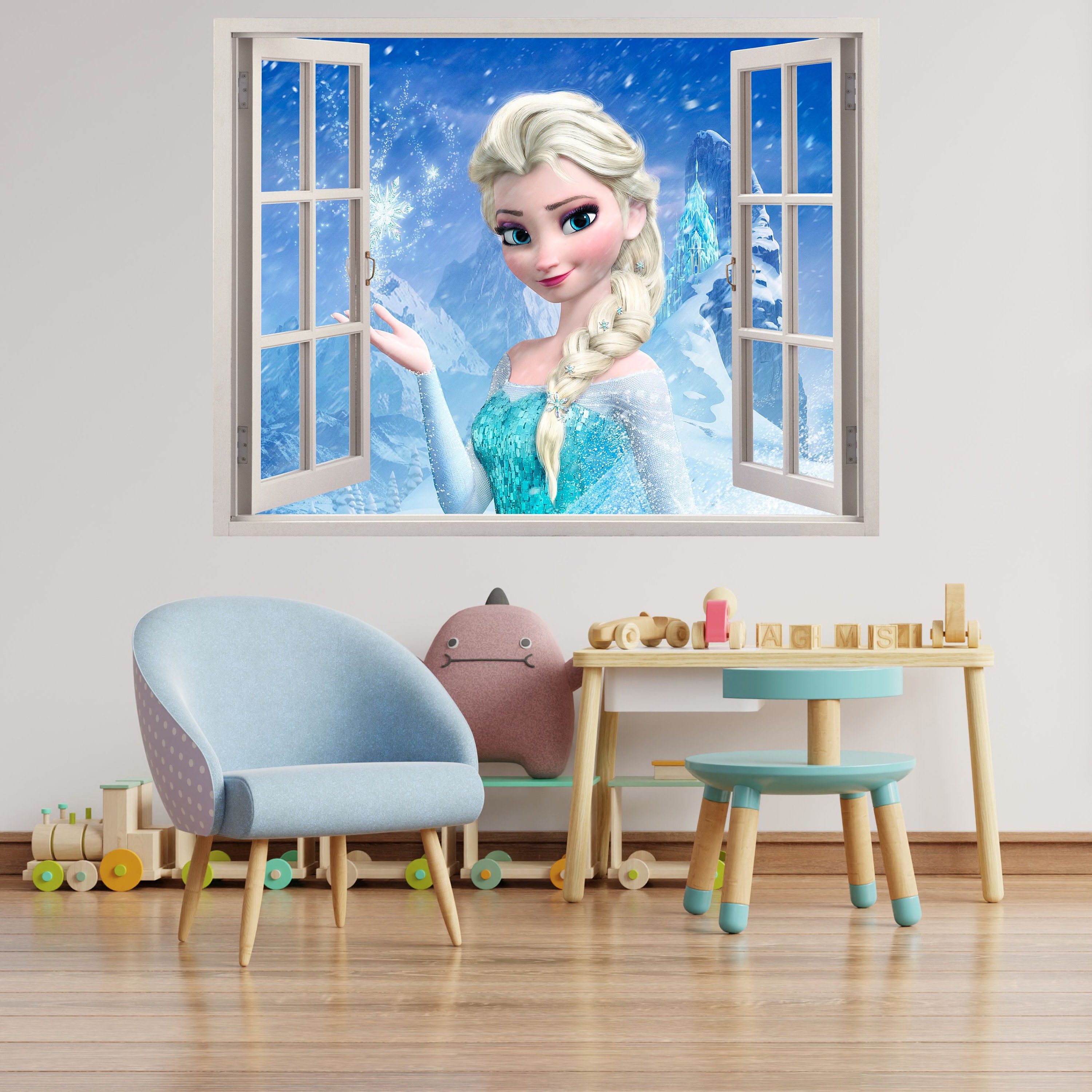 Frozen Elsa 3D Wallpaper Decal Disney Princess Window View - Etsy