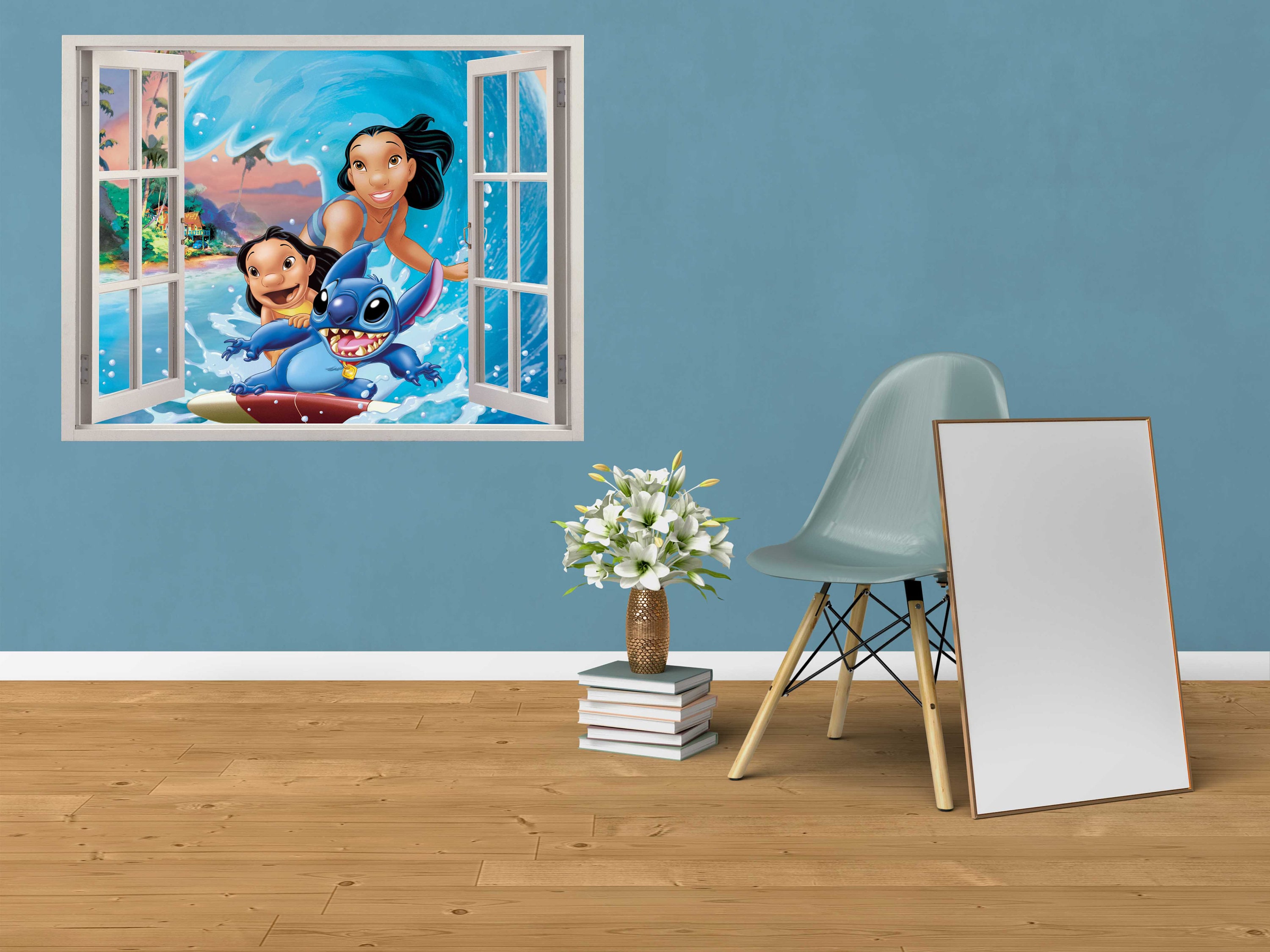 Lilo & Stitch 3D Wallpaper Decal Window View Wall Art Pixar - Etsy