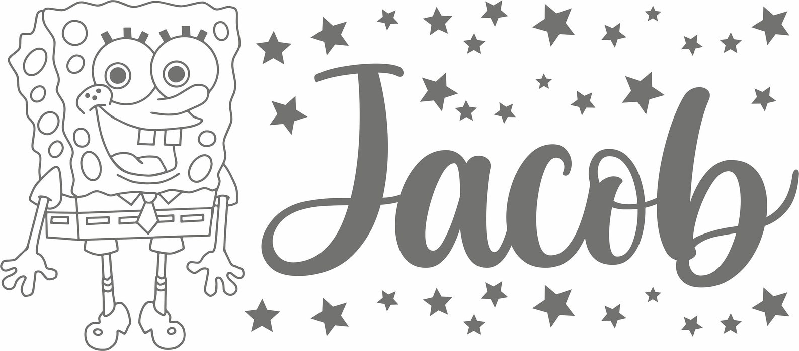 Personalized Name Wall Sticker Custom Vinyl Decal SpongeBob | Etsy