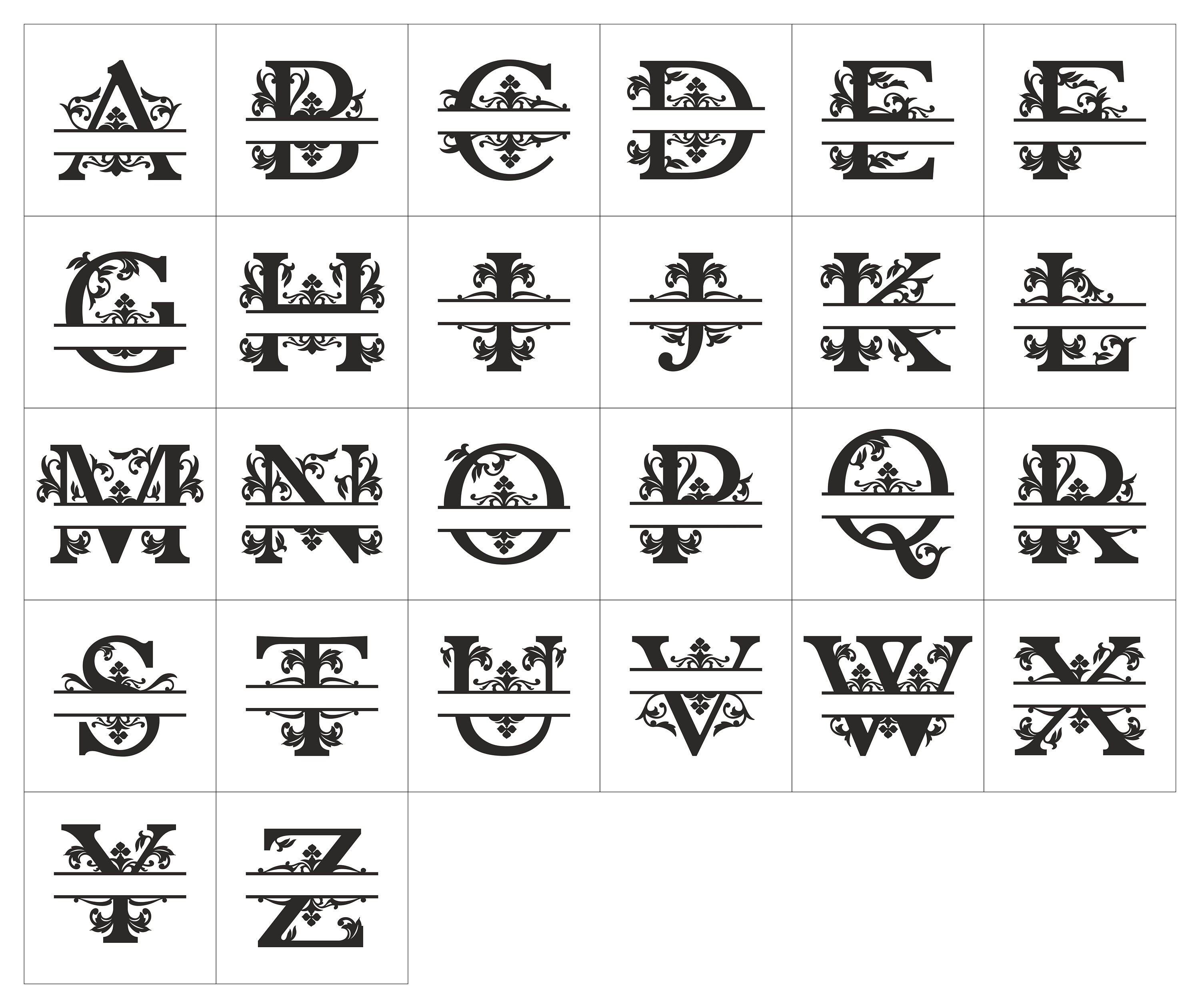 Split Letter Custom Vinyl Decal Sticker Decorative Monogram - Etsy