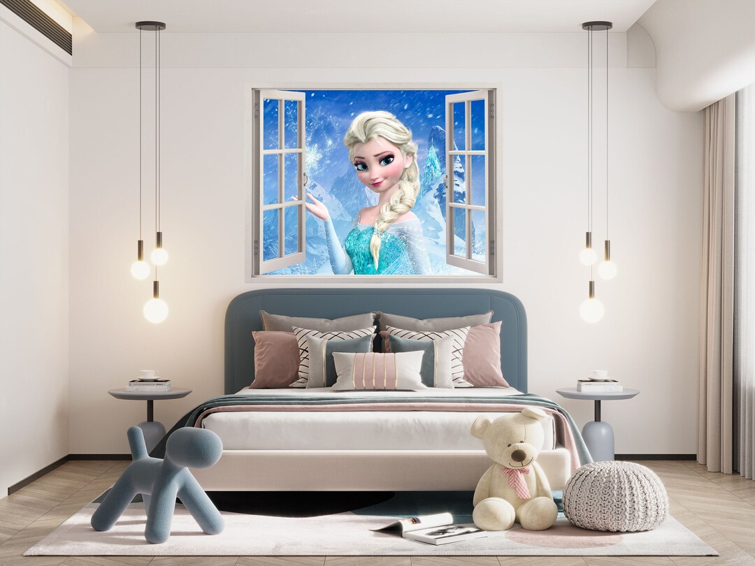Frozen Elsa 3D Wallpaper Decal Disney Princess Window View - Etsy
