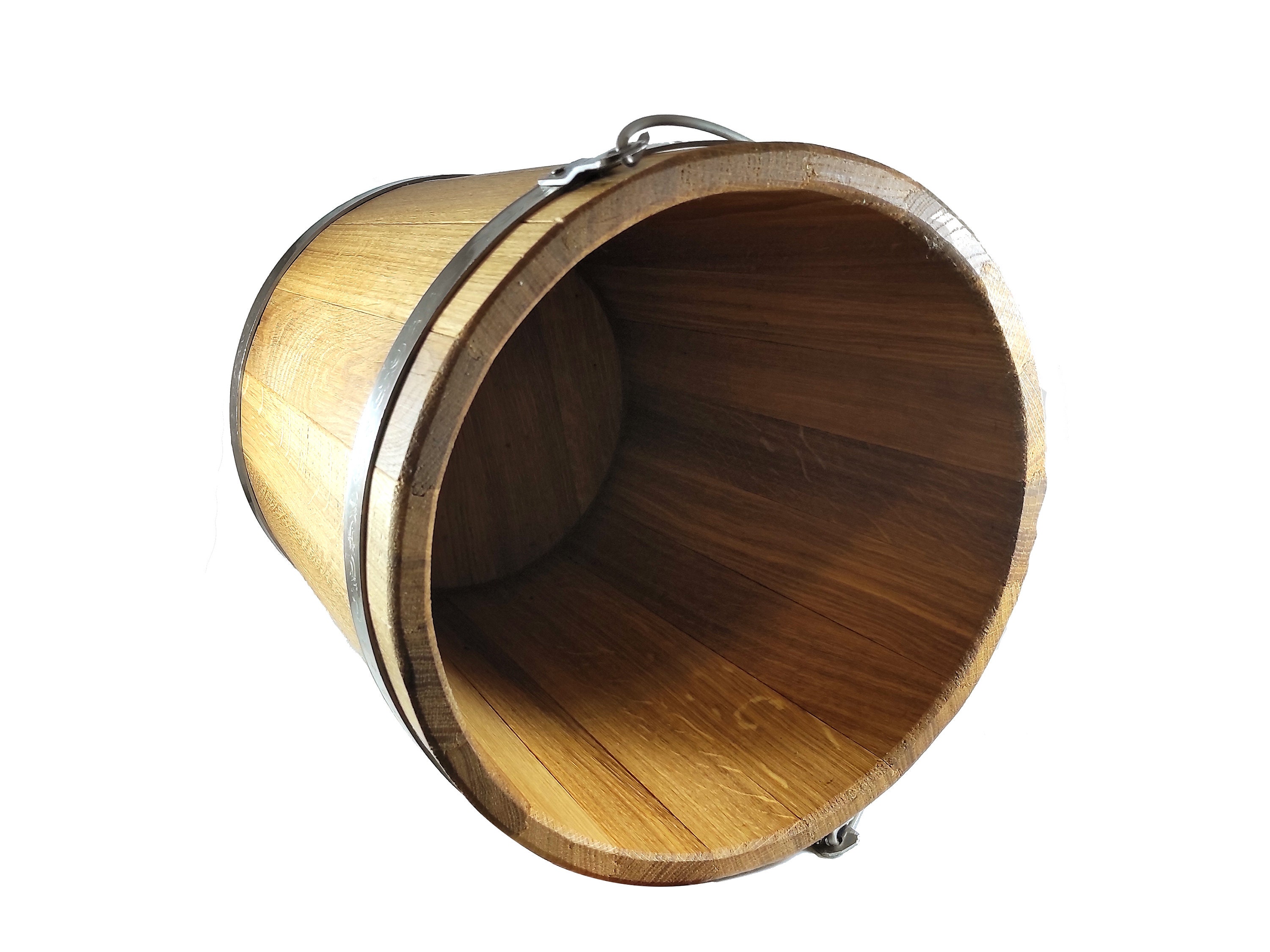 Wooden Sauna Bucket 15L Solid Oak Steamer Bath Gift Kit Set Wood Sauna ...