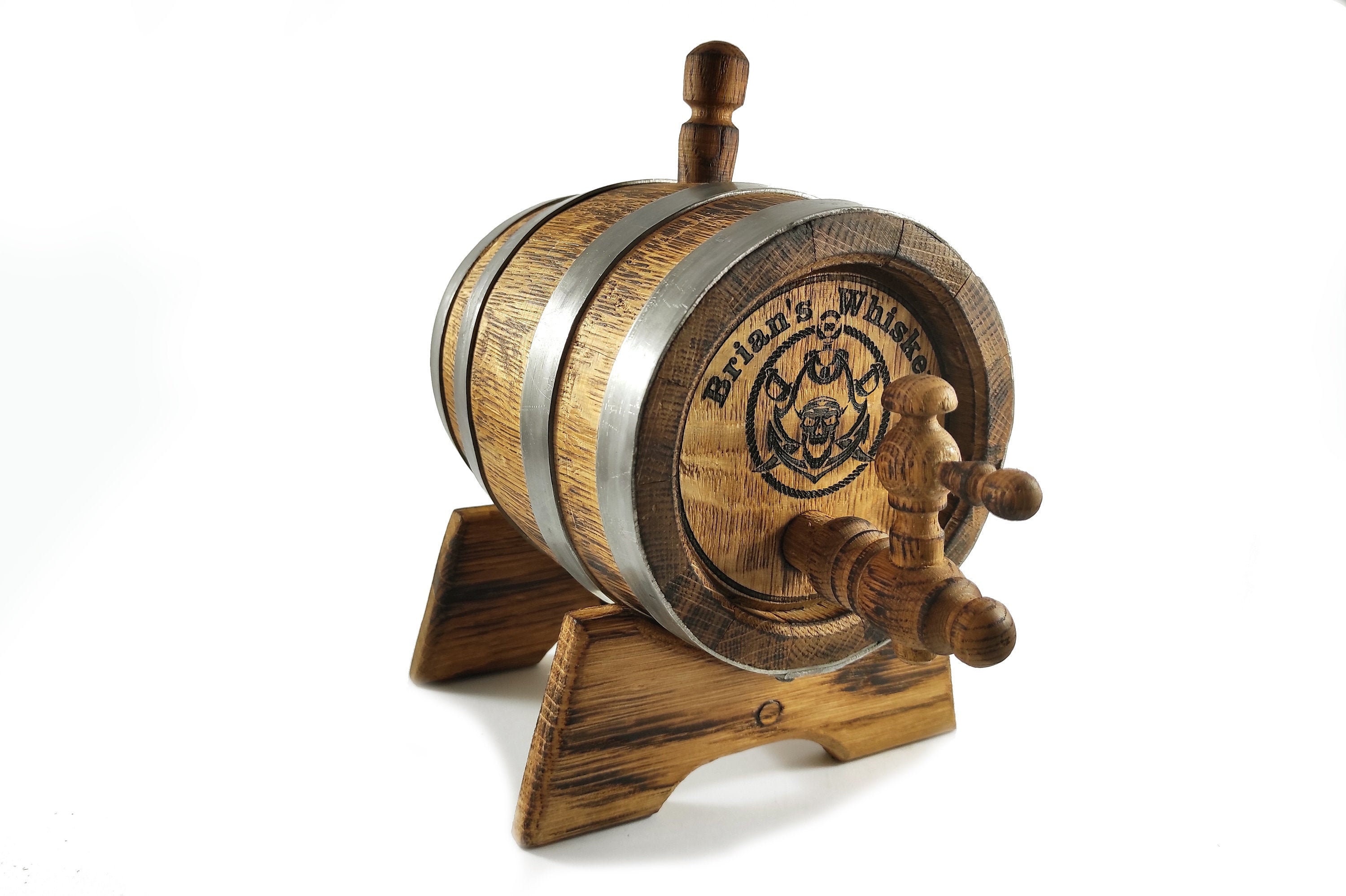 Pirate Barrel 1L Mini Whiskey Barrel Oak Engraved Cask | Etsy