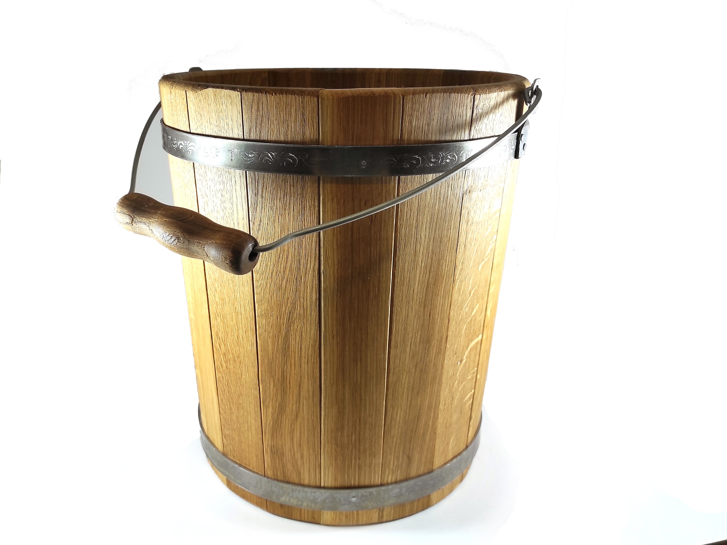 Wooden Solid Oak Bucket 15L Bath Crafting Supplies Handmade - Etsy