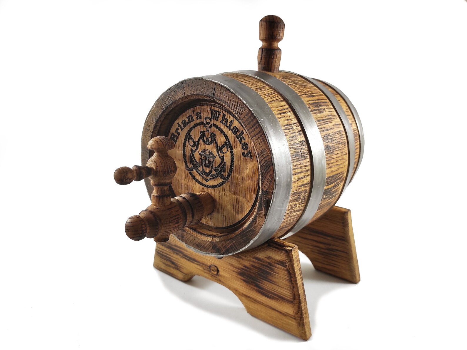 Pirate Barrel 1L Mini Whiskey Barrel Oak Engraved Cask - Etsy Australia