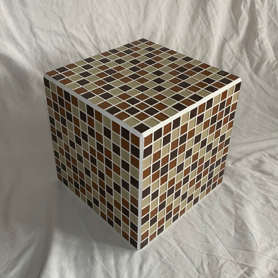 Handmade Mosaic Tile Cube Side Tables 30cm by 30cm 8 Colours Available ...