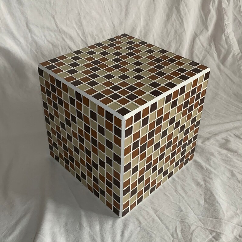 Handmade Mosaic Tile Cube Side Tables 30cm by 30cm 8 Colours Available ...