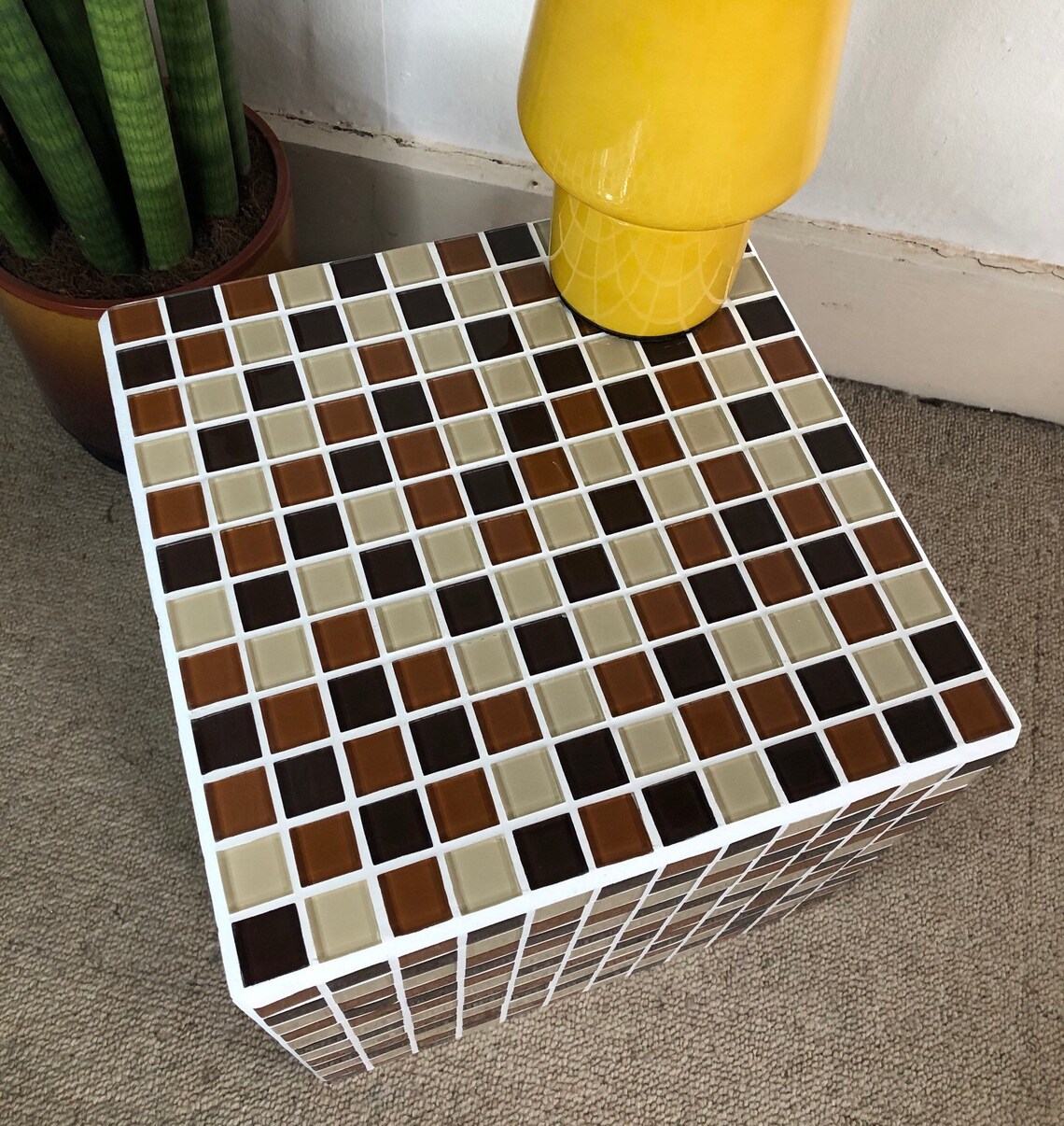 Handmade Mosaic Tile Cube Side Tables 30cm by 30cm 8 Colours - Etsy